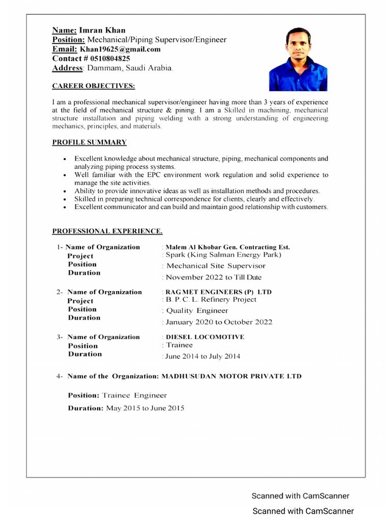 Imran Khan CV | PDF