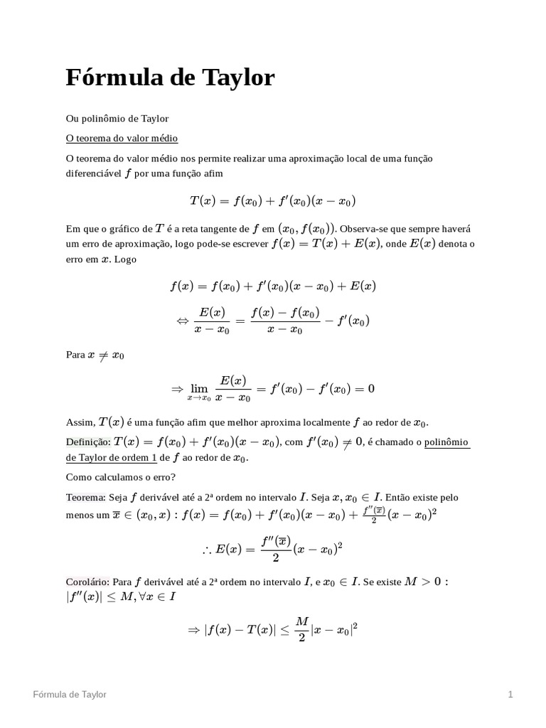Frmula de Taylor | PDF