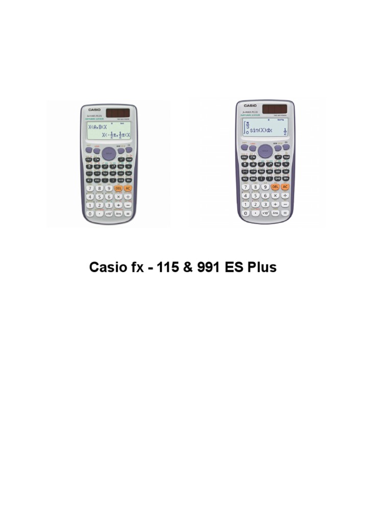 Casio FX - 115 & 991 ES Plus Scientific Calculator | PDF