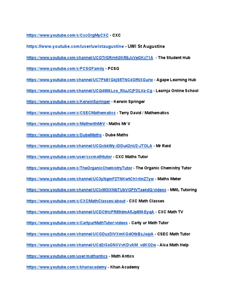 CXC Youtube Channels | PDF | Science | Observation