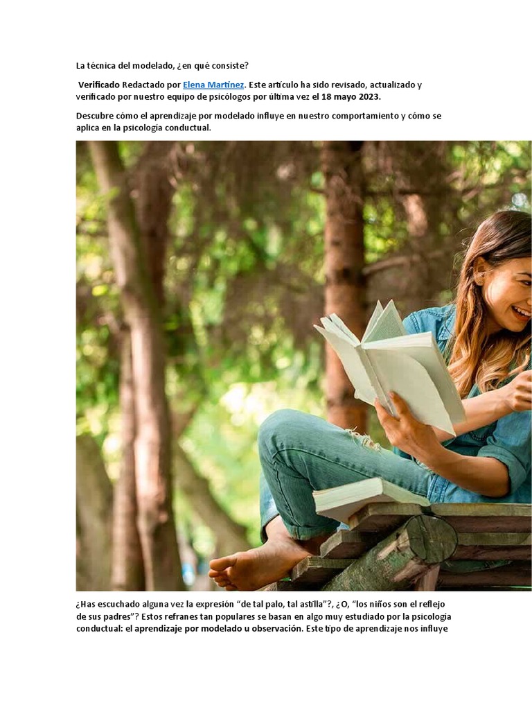 La Técnica Del Modelado | PDF | Aprendizaje | Comportamiento