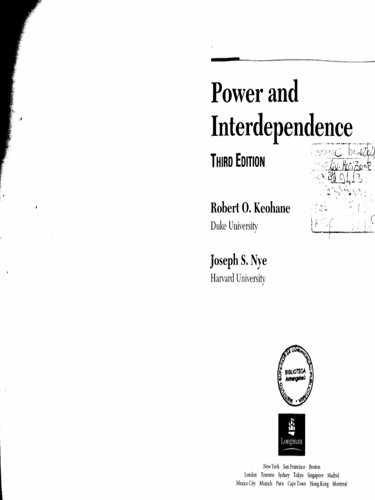 Nye e Keohane - Power and Interdependence - Cap. 1 2 e 3 | PDF