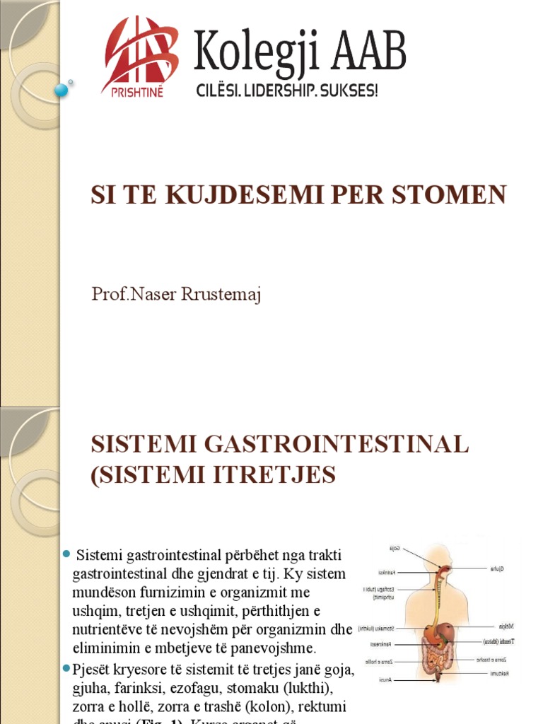 Si Te Kujdesemi Per Stomen: Prof - Naser Rrustemaj | PDF