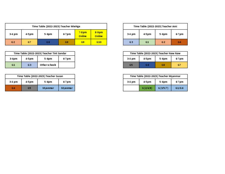Time Table | PDF