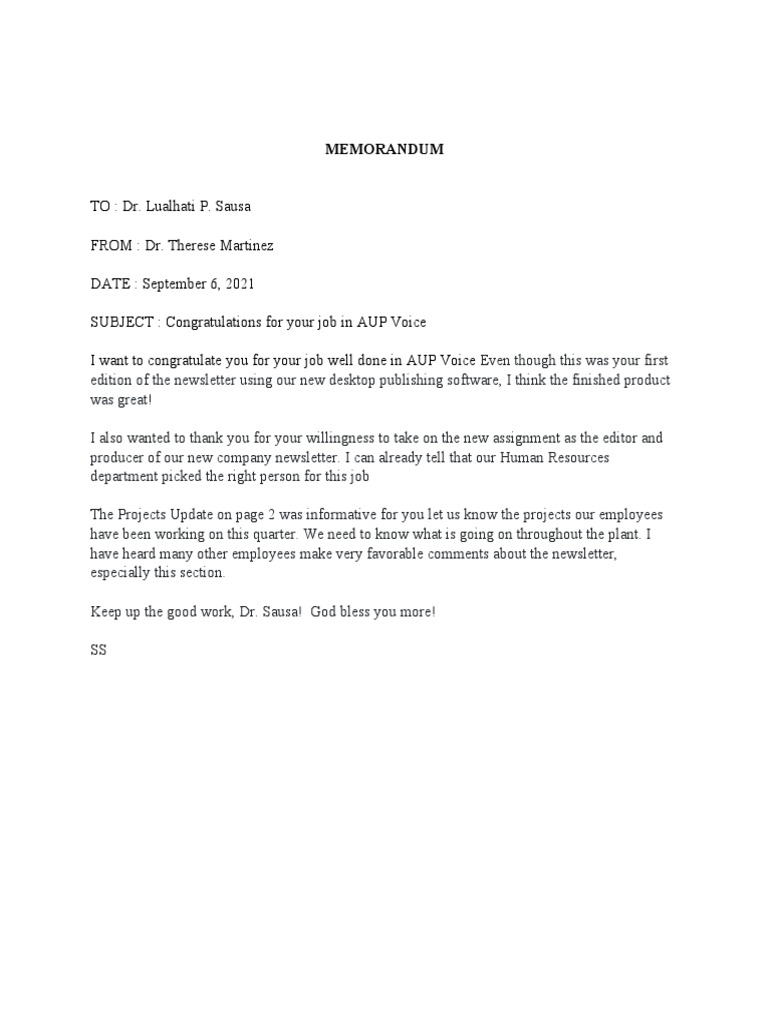 Memorandum Bus Com | PDF