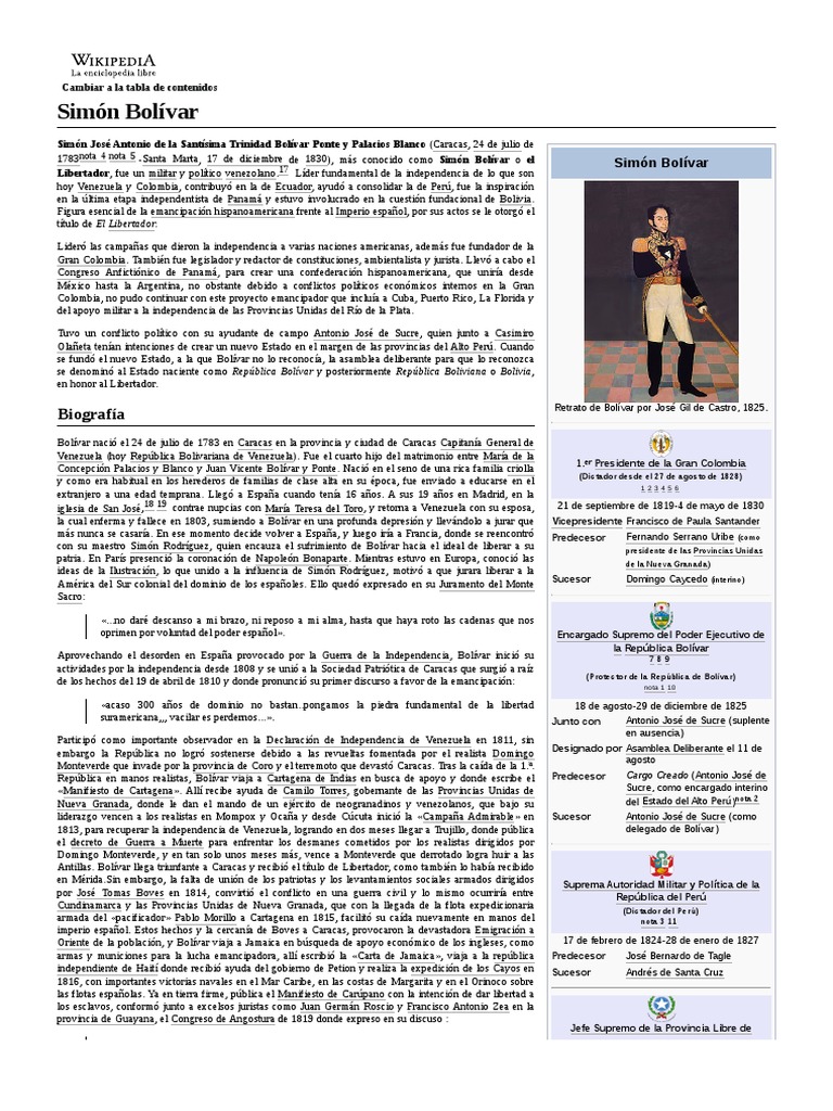Simón Bolívar | PDF | Venezuela | América del Sur