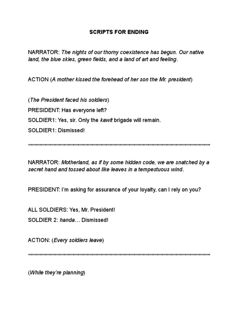 SCRIPTS FOR ENDING (HENERAL) | PDF