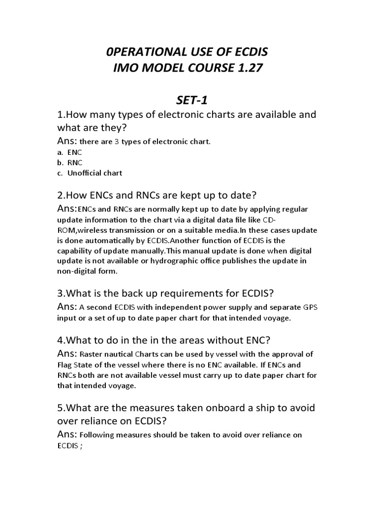 0perational Use of Ecdis Question Set | PDF | Navigation
