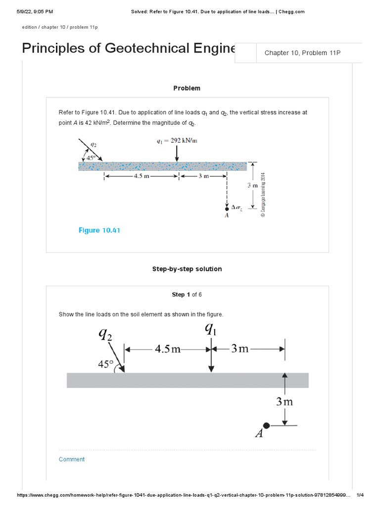 Solved - Refer To Figure 10.41. Due To Application of Line Loads ... Solved - Refer To Figure 10.41. Due To Application of Line Loads ...
