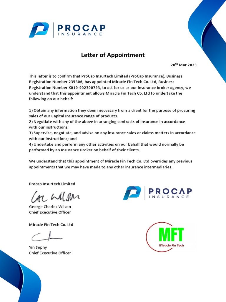 Insurance Broker Appointment Notice | PDF