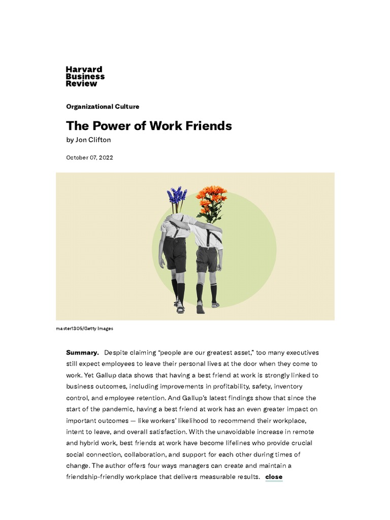 The Power of Work Friends | PDF | Job Satisfaction | Employment