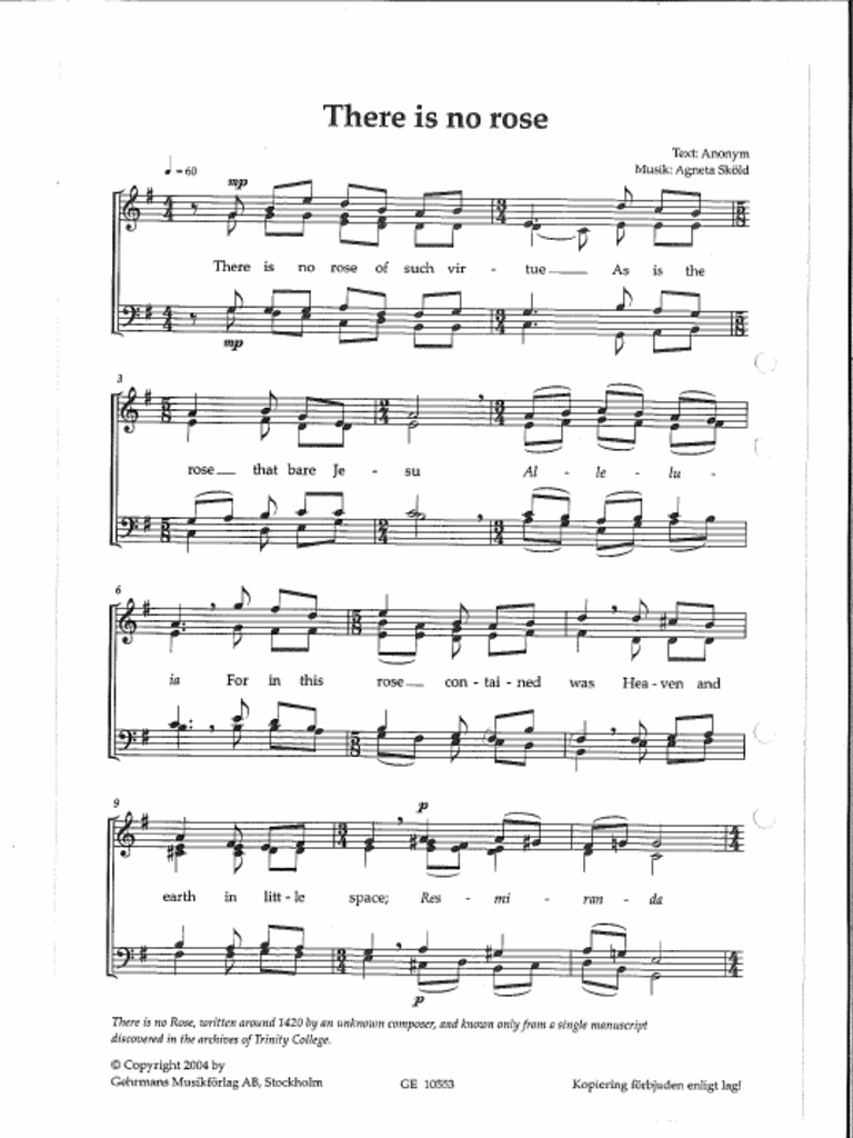 Sköld There Is No Rose | PDF