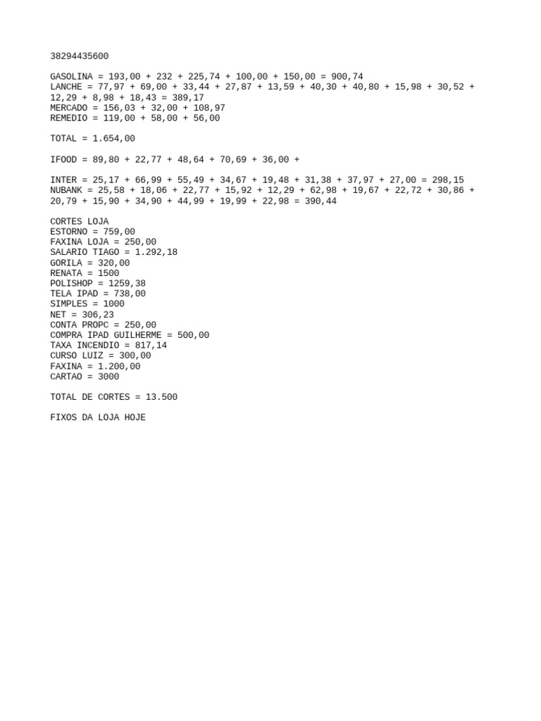 Anotaçoes Bloco de Notas | PDF
