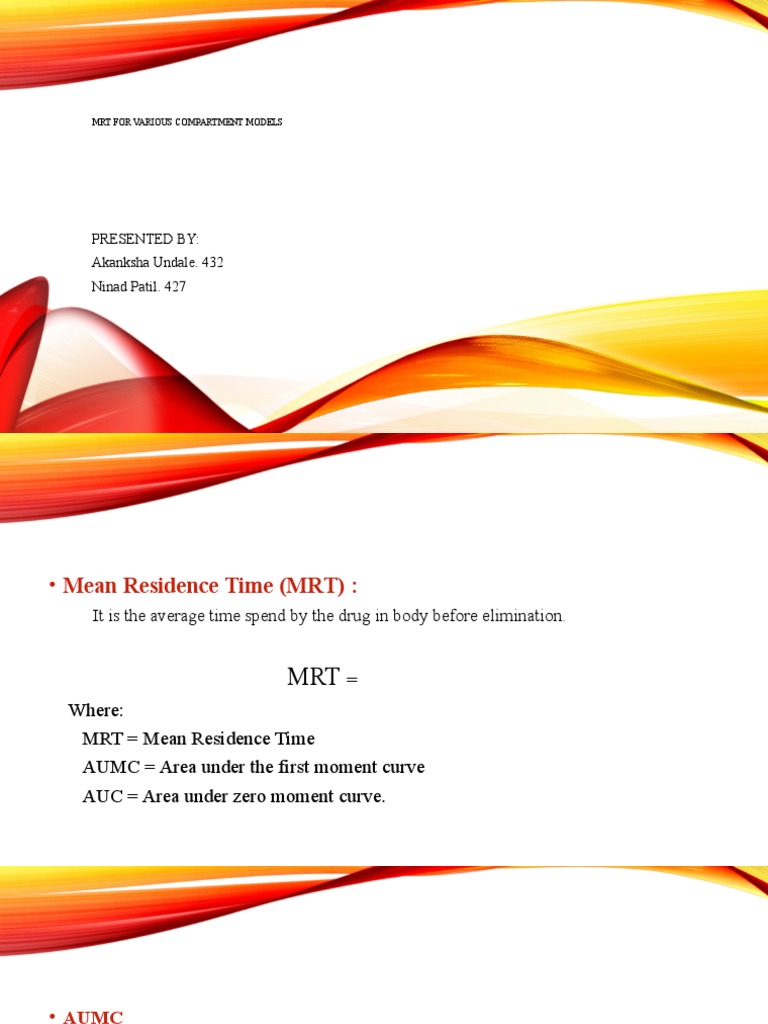 MRT For Various Compartment Models | PDF