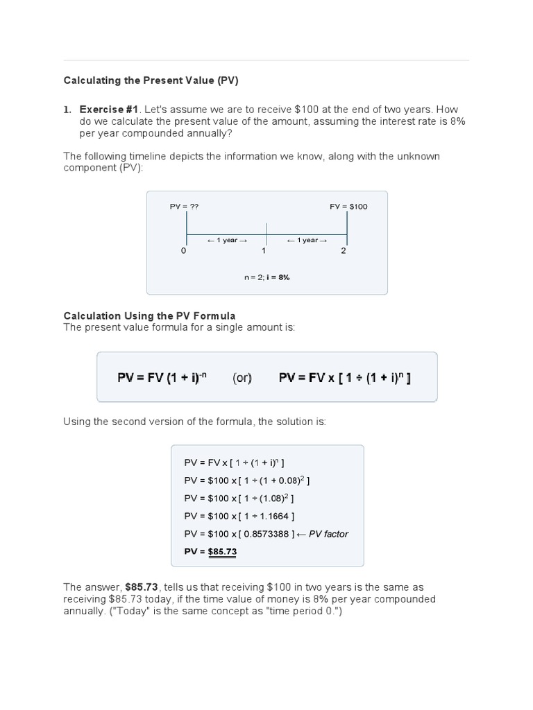 Calculating The Present Value | PDF
