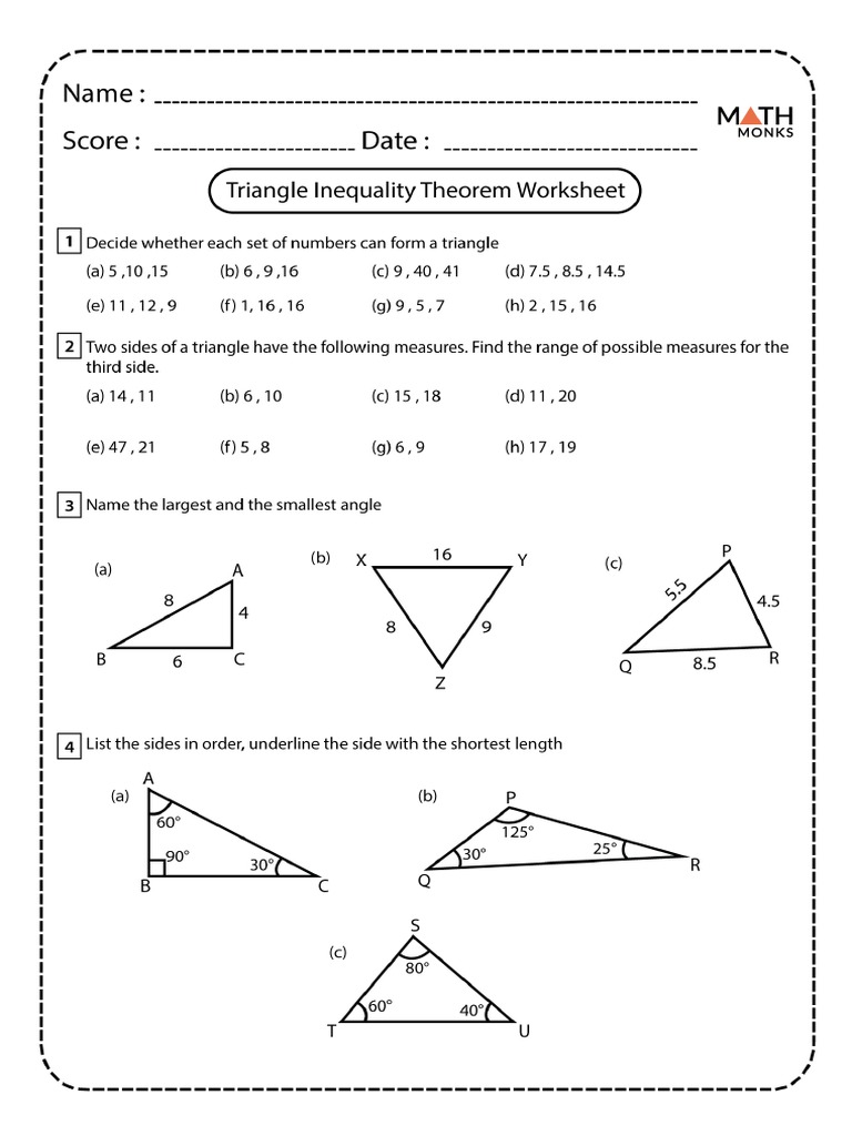 Triangle-Inequality-Theorem-Worksheet (1) | PDF