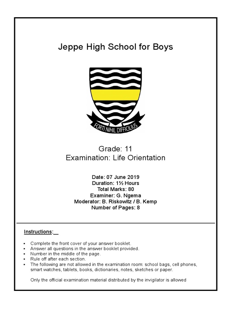 Grade 11 LO Exam Term 2 2019 June | PDF