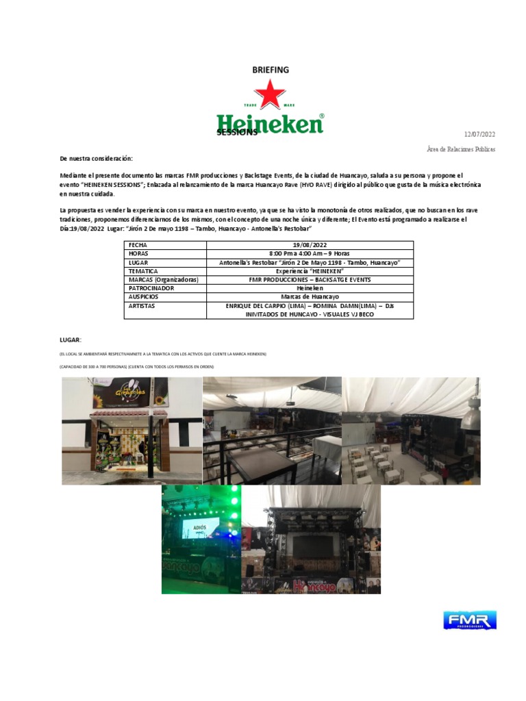 Evento Heineken Sessions en Huancayo | PDF | Bebidas alcohólicas
