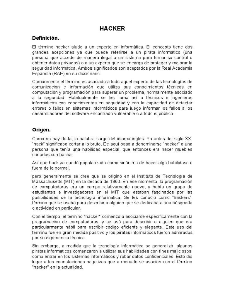 HACKER | PDF | Hacker de seguridad | Informática