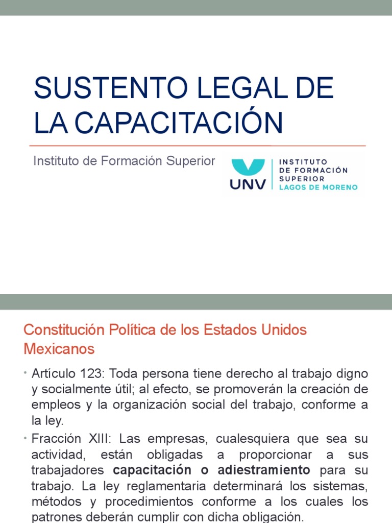 II. Sustento Legal de La Capacitación | PDF | México | Derecho laboral