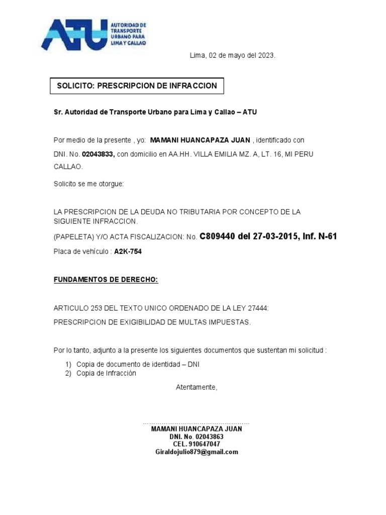 Prescripcion Atu | PDF