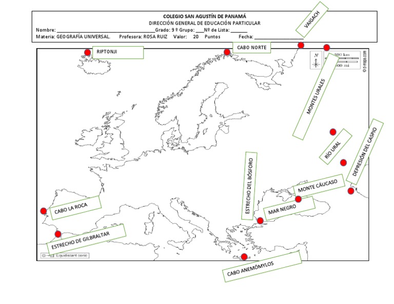 Mapa de Europa Puntos Extremos y Forma | PDF