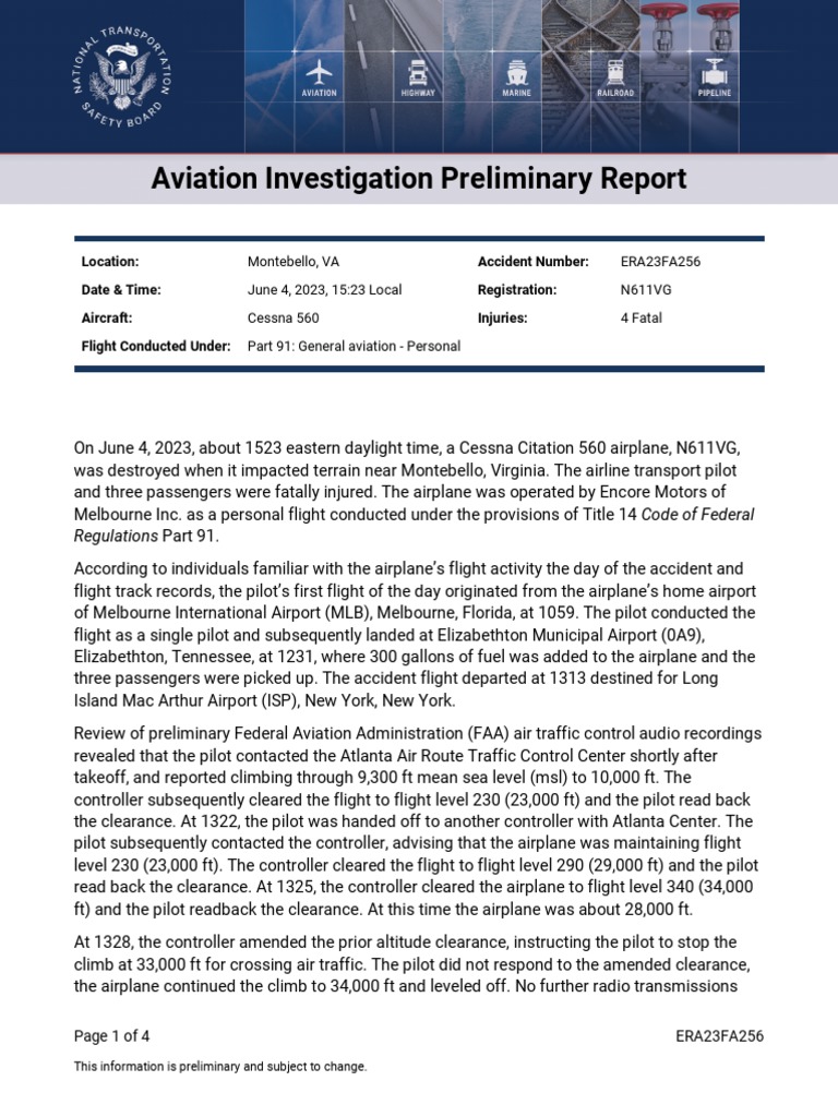 Ntsb Plane Crash Report Pdf Flight Recorder Aviation