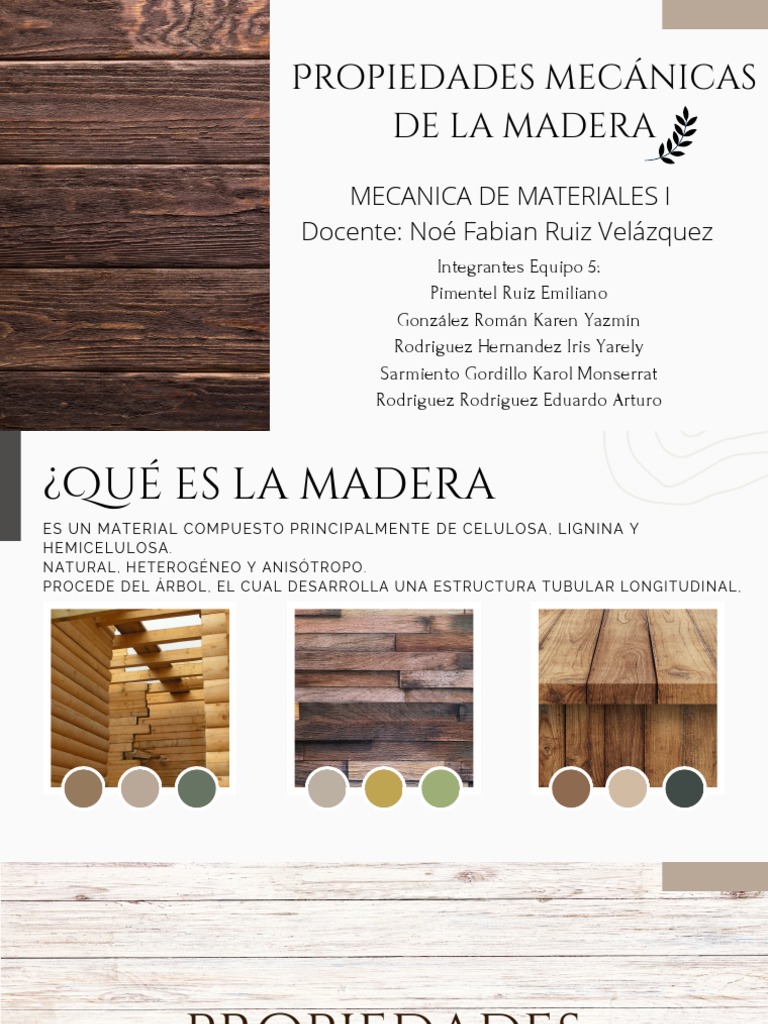 Equipo 5 Propiedades Mecanicas de La Madera | PDF