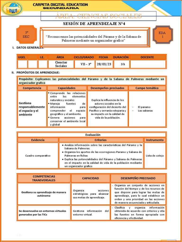 3° SESIÓN DE APRENDIZAJE SESIÓN4-SEM.2-EXP 1 | PDF