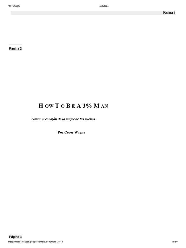 PDF H OW T O B E A 3 M AN Ganar El Cora | PDF | Amor | Mujer