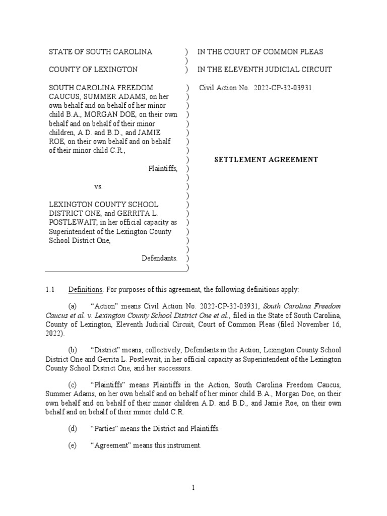 Final Settlement Agreement - Executed | PDF | Lawsuit | Attorney's Fee