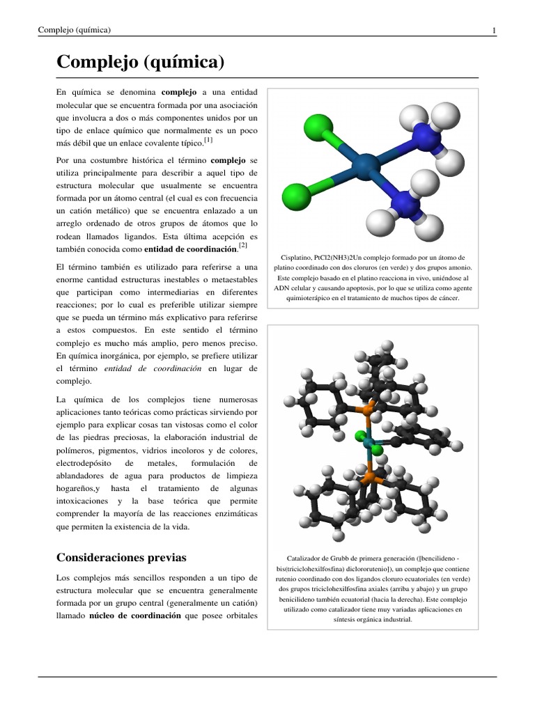Complejos en Química | PDF | Ligando | Química