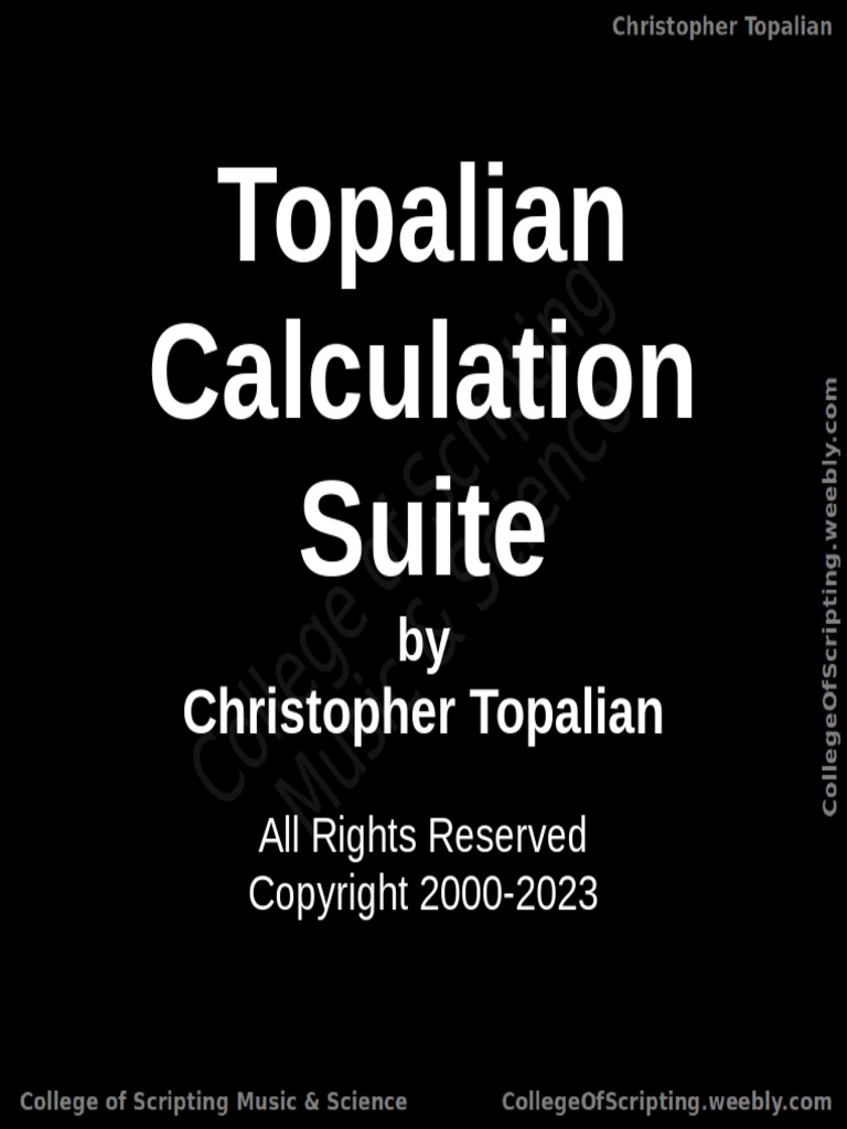 Topalian Calculation Suite by Christopher Topalian | PDF | Division (Mathematics) | Area