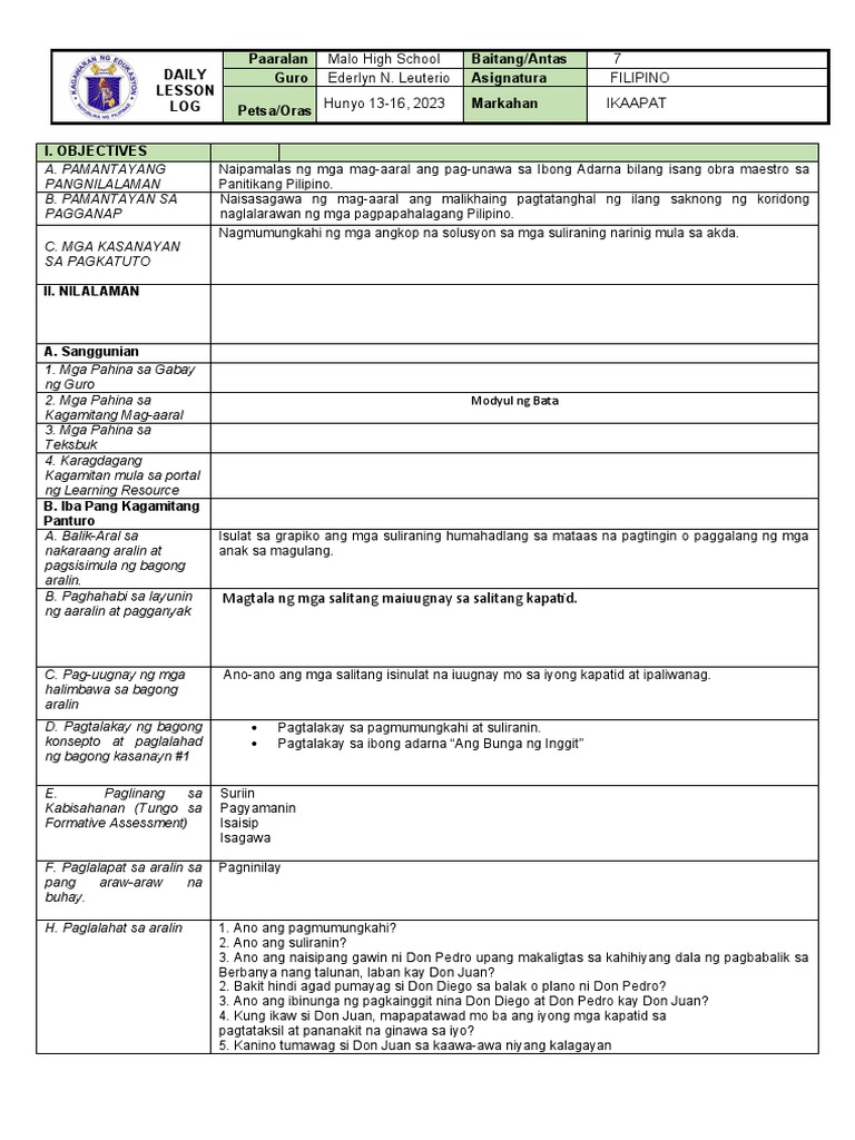 Filipino 7 DLL | PDF