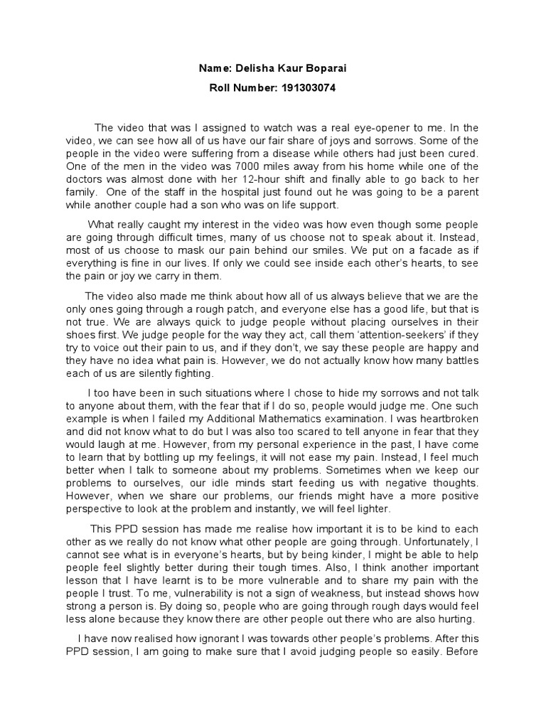 PPD Reflective Essay | PDF
