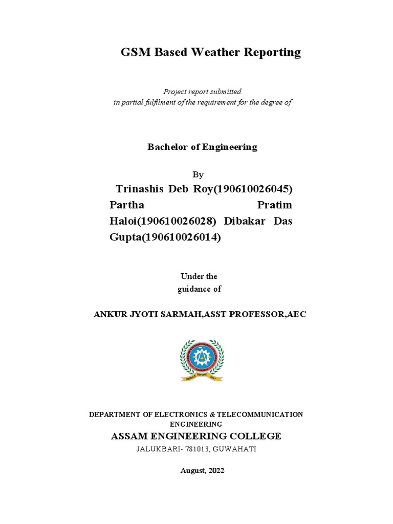 Mini Project Report | PDF | Arduino | Sensor