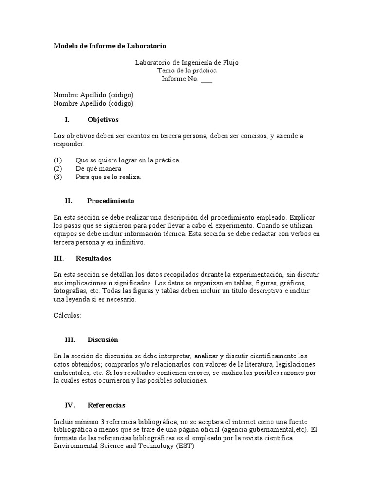 Modelo de Informe de Laboratorio IF | PDF