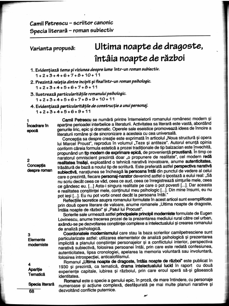 Romanul - Ultima Noapte | PDF