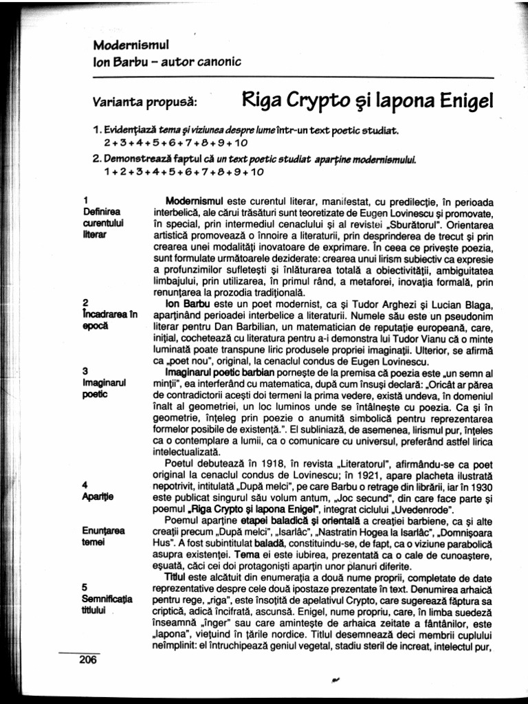 Poezie Modernista Baladesca - Riga Crypto | PDF