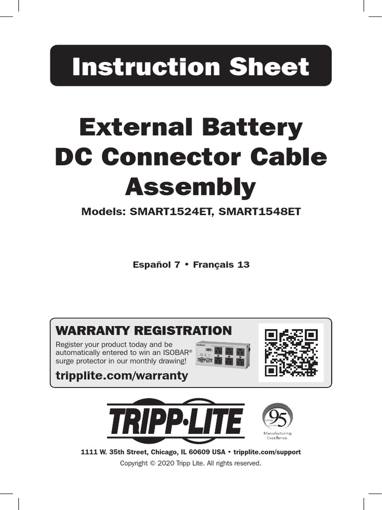 Tripp Lite Owners Manual 864017 | PDF | Electrical Connector | Wire