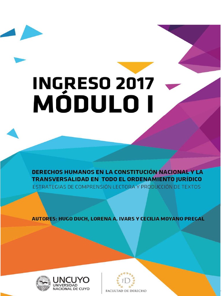 Cuadernillo Ingreso 2017 Modulo I | PDF | Derechos humanos | Constitución