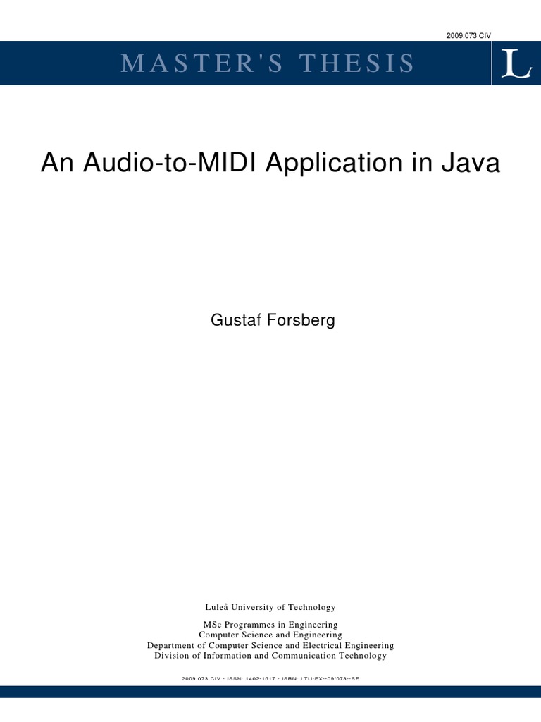 An Audio To MIDI Aplication in Java | PDF