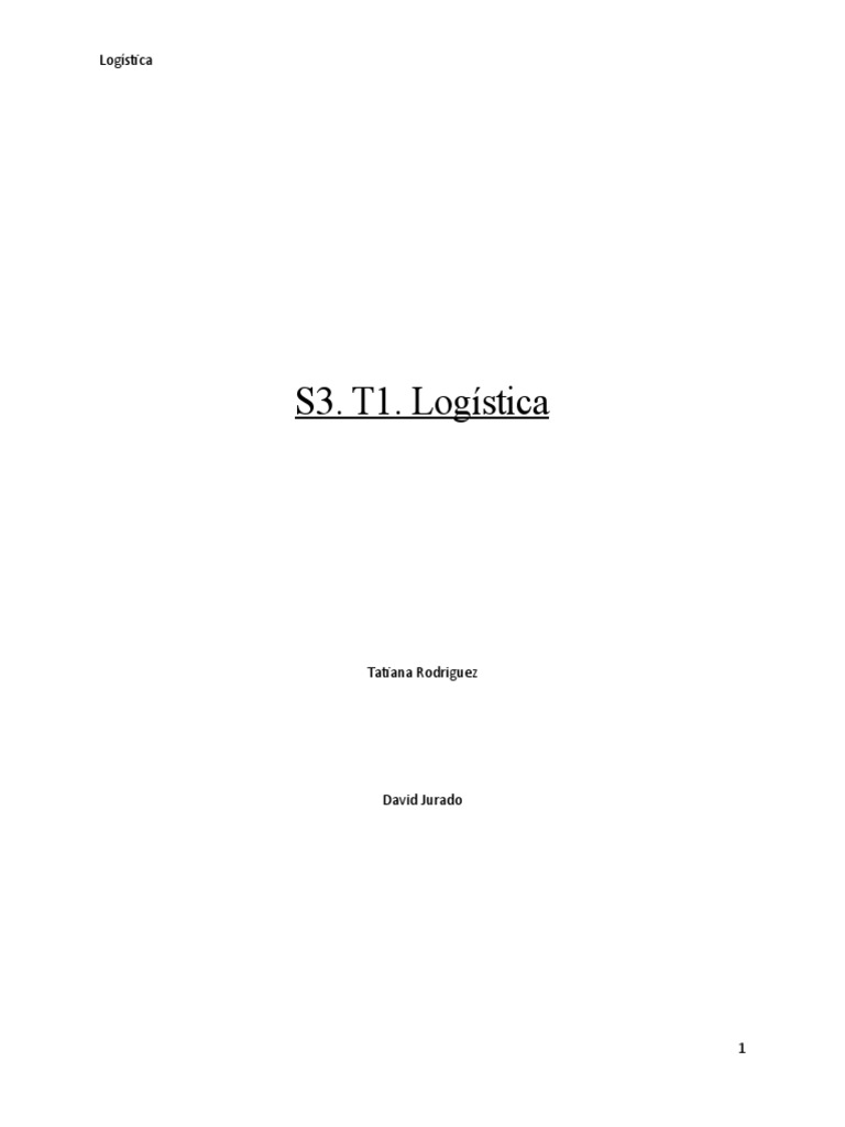 S3. T1. Logística | PDF | Logística | Economias