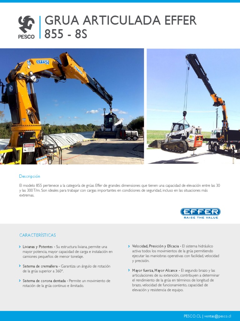 FT ENG5JR Grua Effer 855-8S | PDF | Grúa (máquina) | Ingeniería mecánica