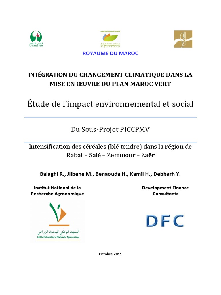 Intégration Climat dans le Plan Vert | PDF | Environnement naturel ...