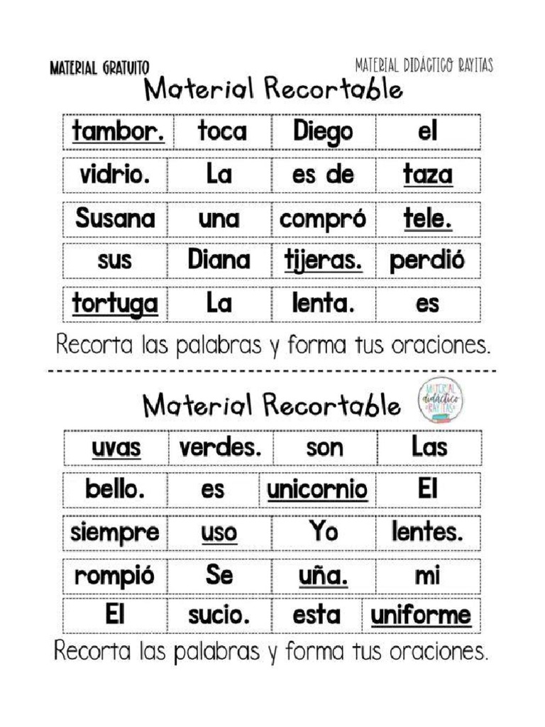 Ordenar oraciones | PDF
