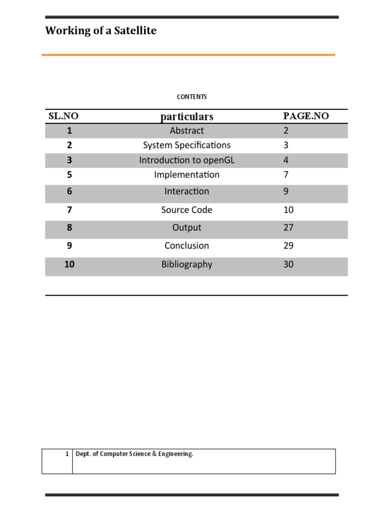 Working of Satellite CG Project Using OpenGL Report | PDF