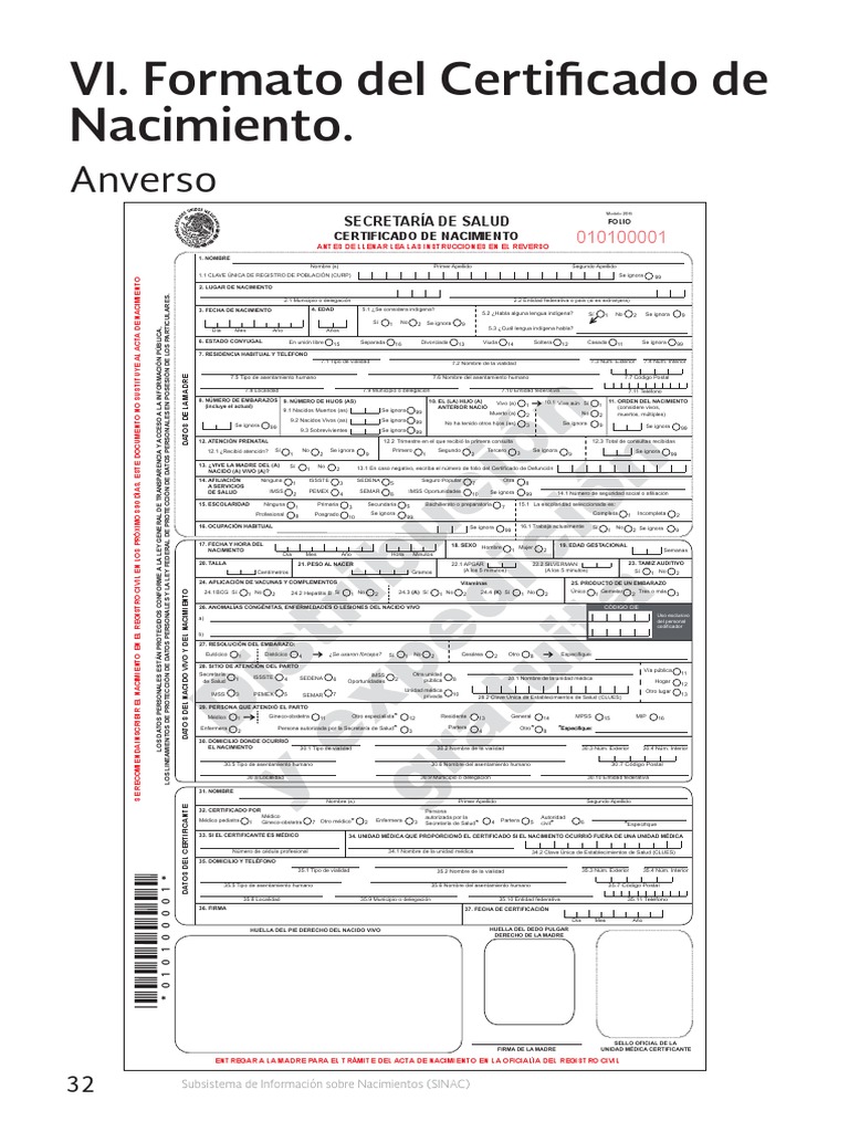 Certificado de Nacimiento | PDF | Certificado de nacimiento | Privacidad