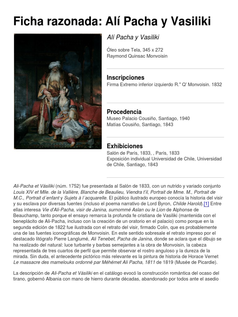 Ficha Alí Pacha y Vasiliki | PDF
