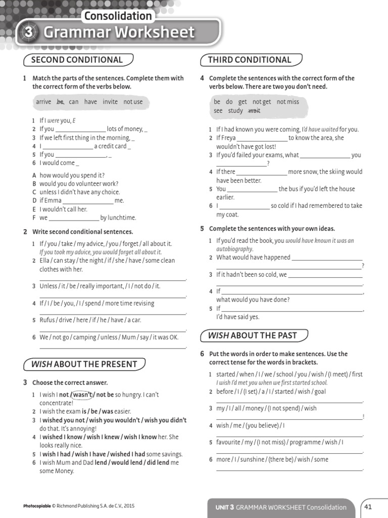 Achievers B1+ Grammar Worksheet Consolidation Unit 3 | PDF Achievers B1+ Grammar Worksheet Consolidation Unit 3 | PDF